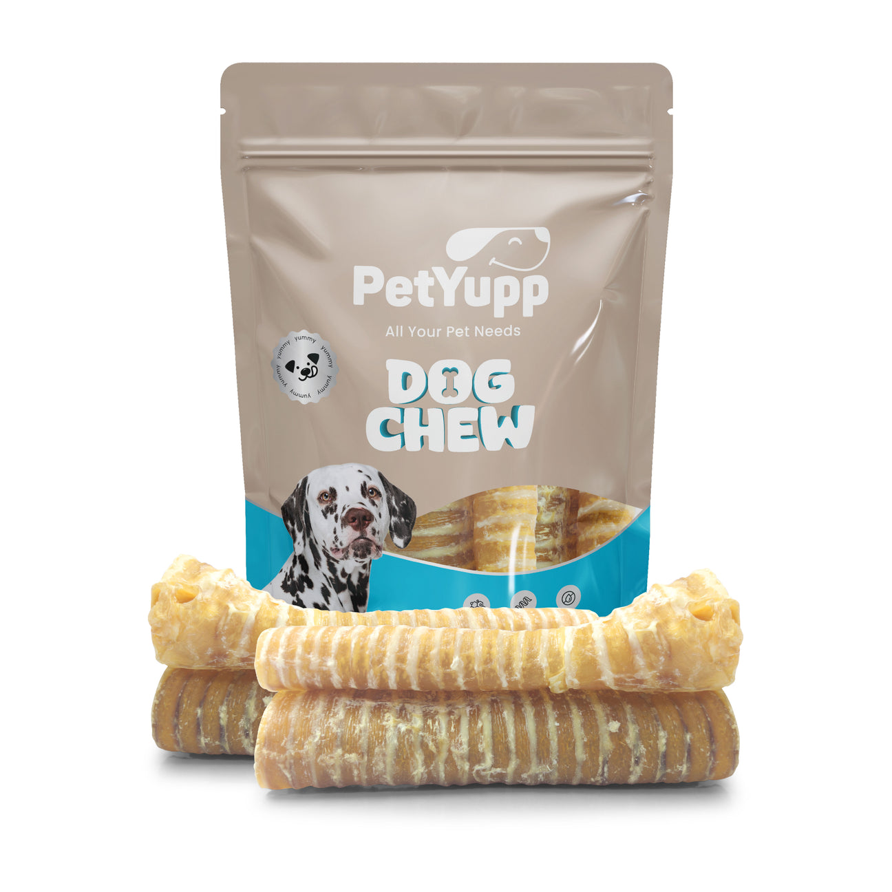 100% Natural Water Buffalo Trachea Dog Chew - Pack of 12, 6 inch