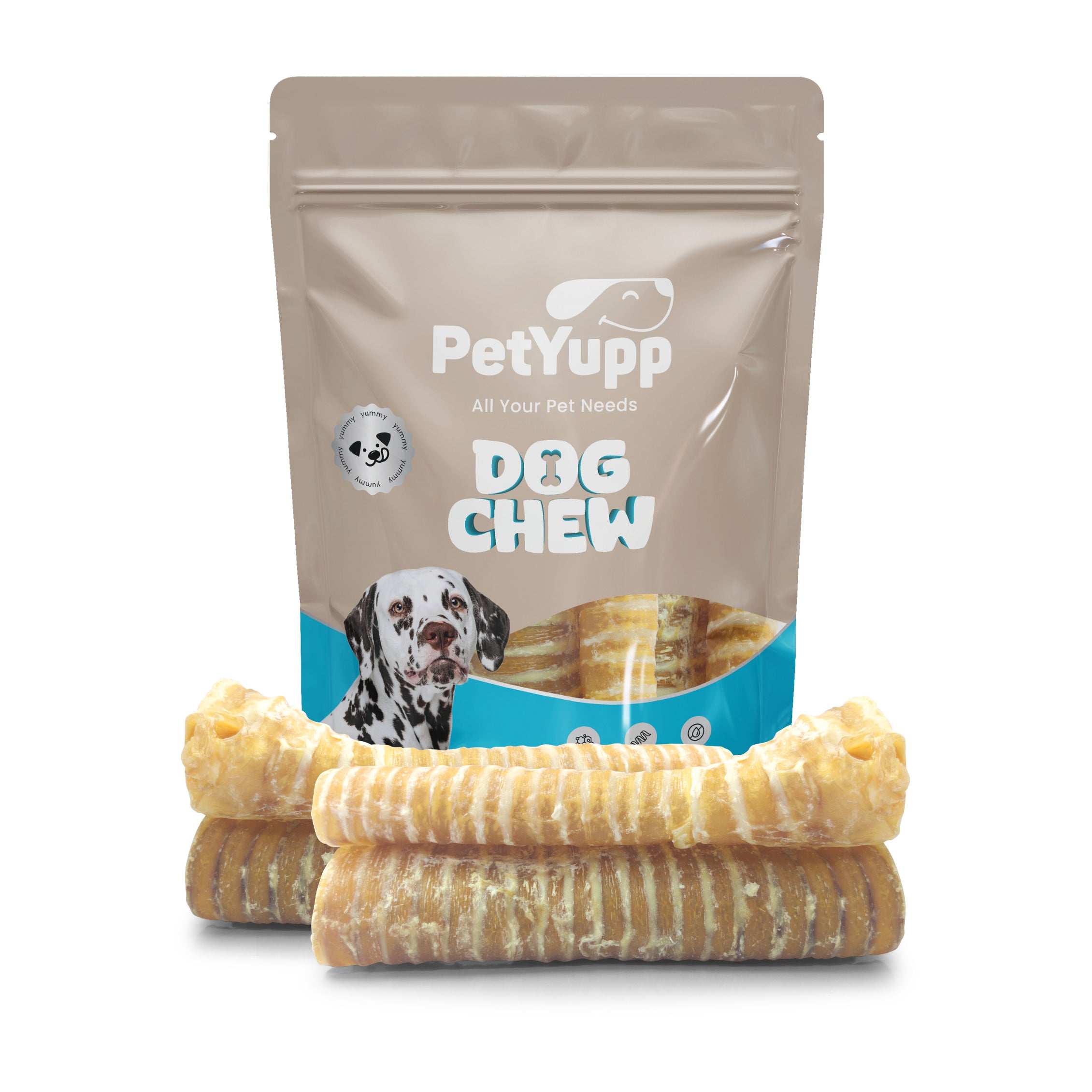 100% Natural Water Buffalo Trachea Dog Chew - Pack of 12, 6 inch