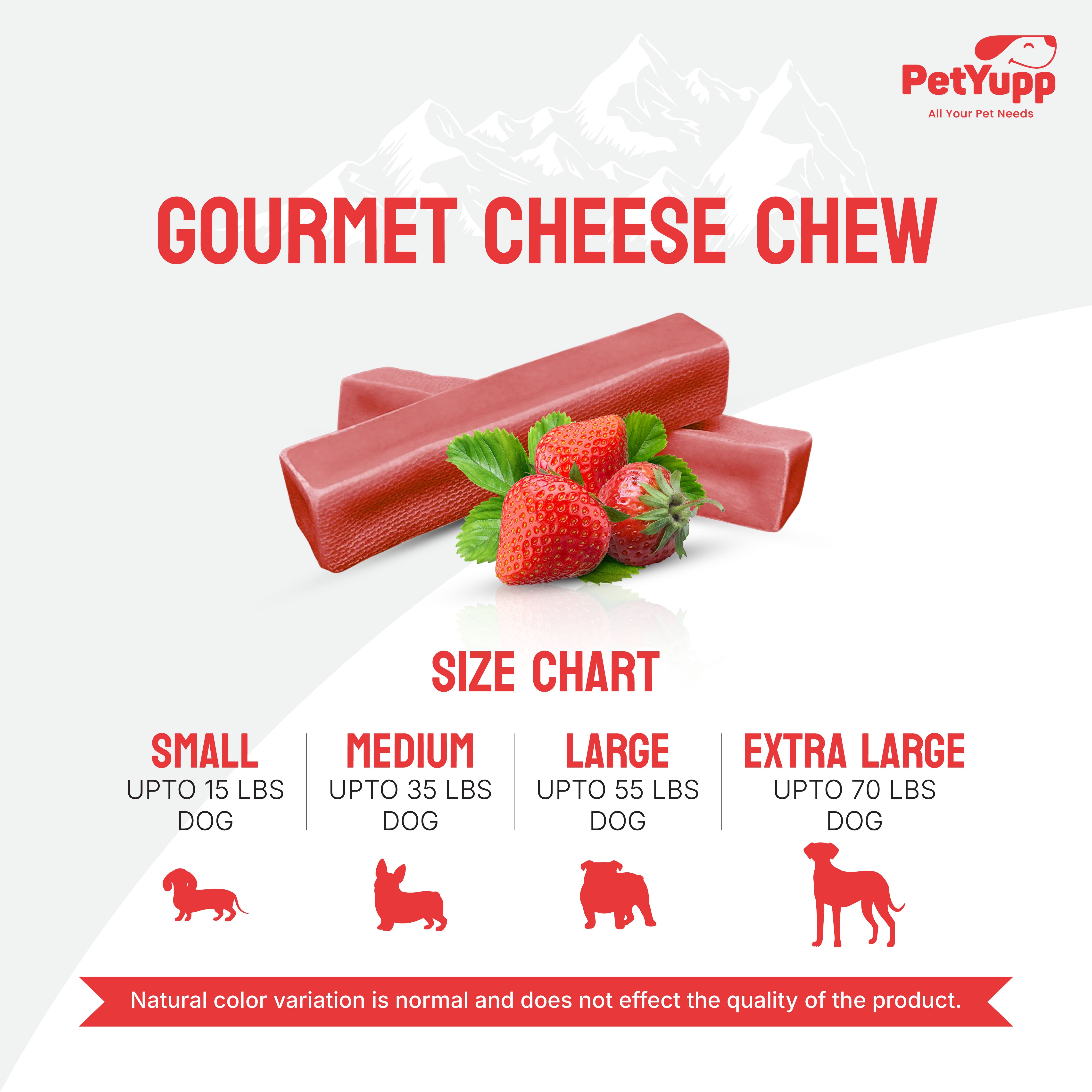 Himalayan Gourmet Cheese Chew - Strawberry Flavor - Pack of 1 Chew